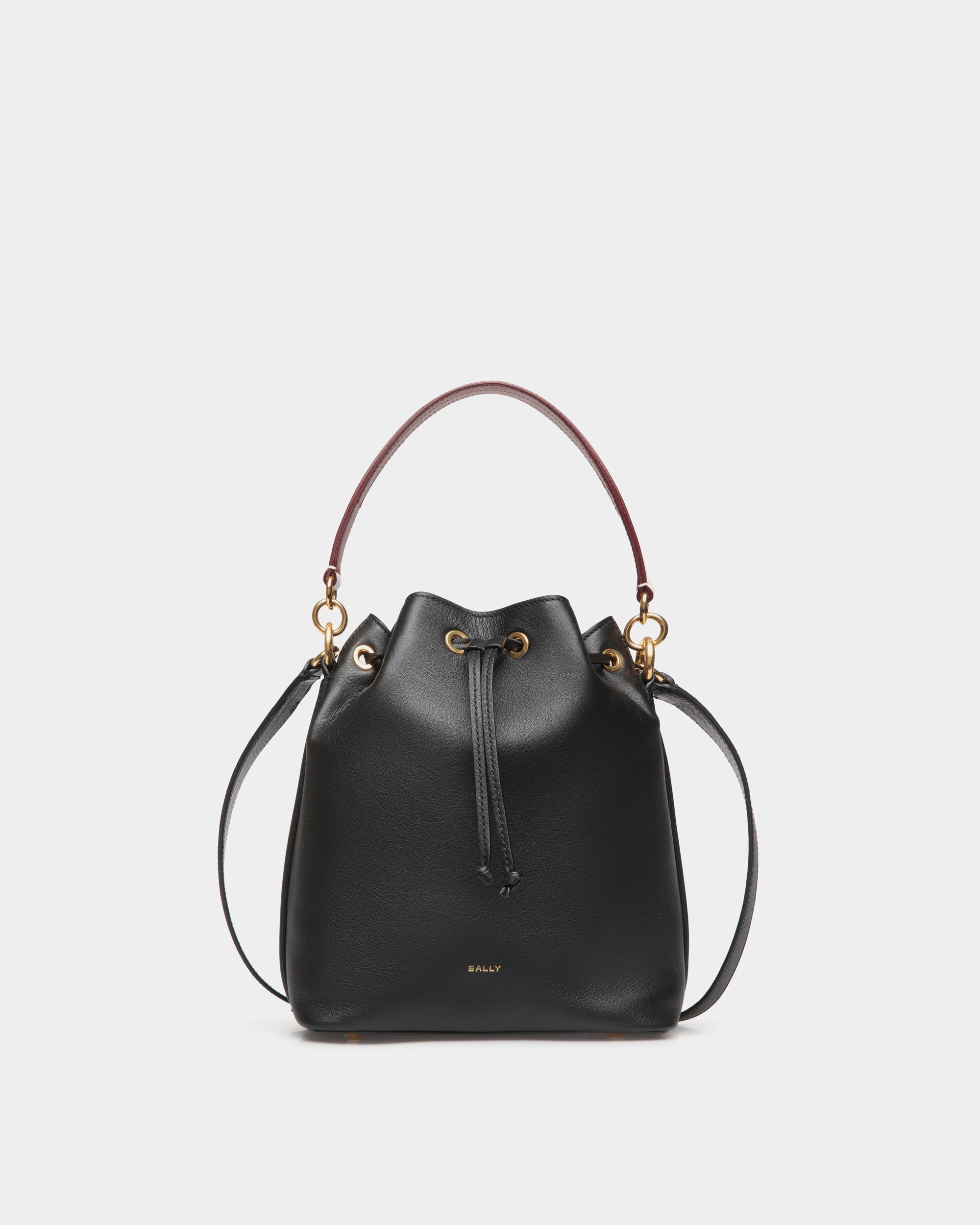 Code | Women 's Bucket Bag In Black Leather | Bally – Bally Indonesia.