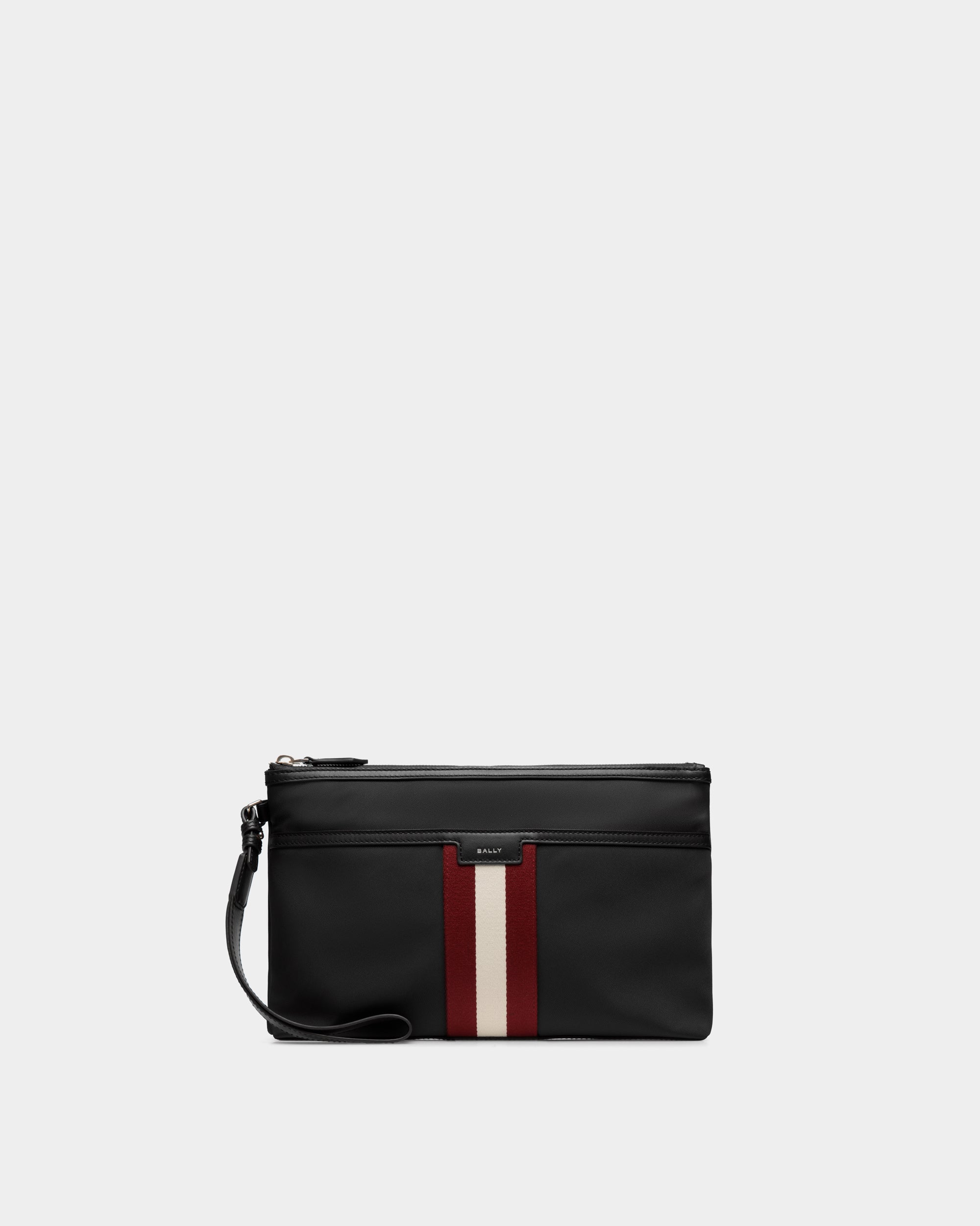Code | Men's Pouch in Black Nylon | Bally – Bally Indonesia.