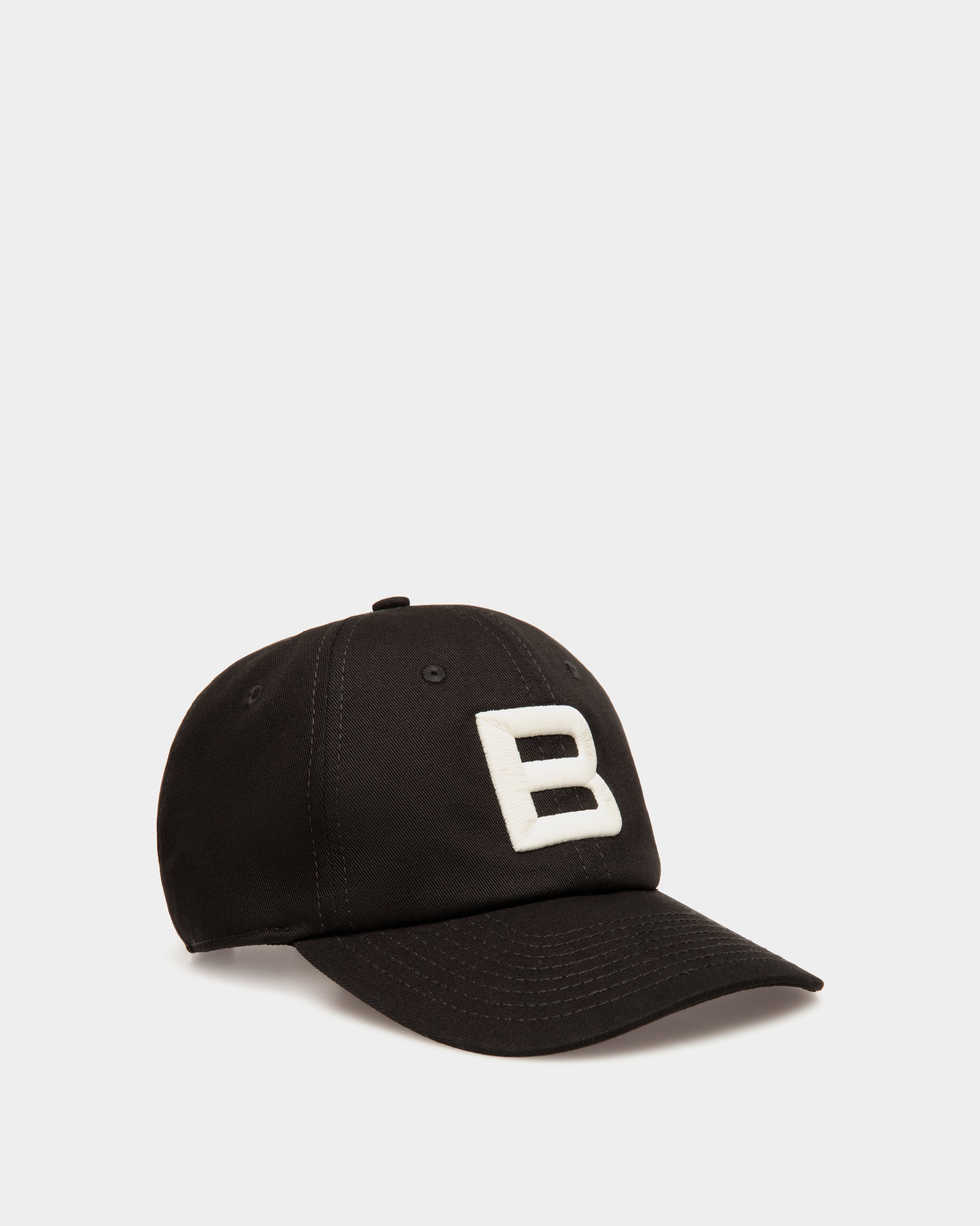 Men's Baseball Hat in Black Cotton | Bally – Bally Indonesia.
